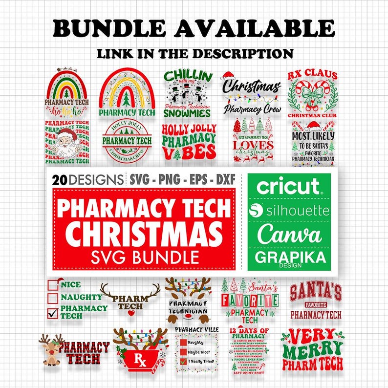 Christmas Pharmacy Svg for Pharmacy Technician Gift for Christmas ...