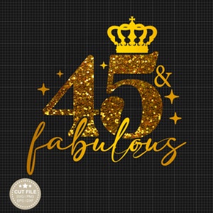 45th Birthday Svg 45th Birthday Png Happy Birthday Svg Cake Topper Svg ...