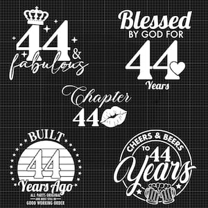 44th Birthday Svg 44th Birthday Png Happy Birthday Svg Cake Topper Svg ...