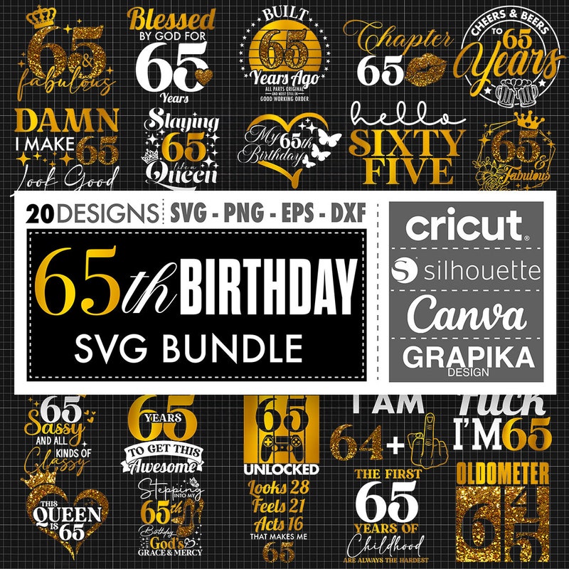 65th Birthday Svg - Etsy