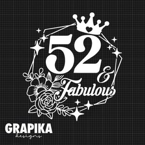 52nd Birthday Svg 52nd Birthday Png Happy Birthday Svg Cake Topper Svg ...