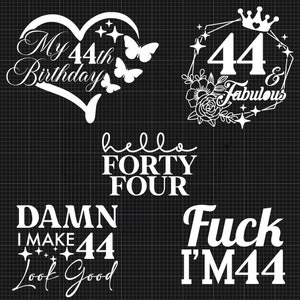 44th Birthday Svg 44th Birthday Png Happy Birthday Svg Cake Topper Svg ...