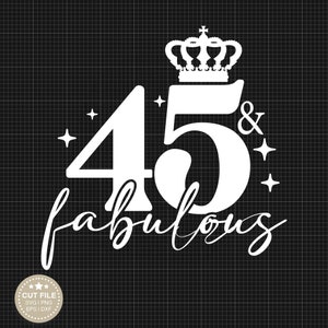 45th Birthday Svg 45th Birthday Png Happy Birthday Svg Cake Topper Svg ...