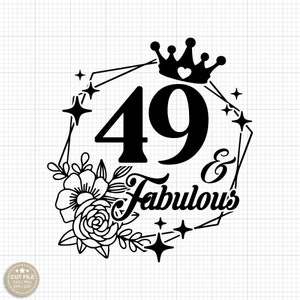 49th Birthday Svg 49th Birthday Png Happy Birthday Svg Cake Topper Svg ...