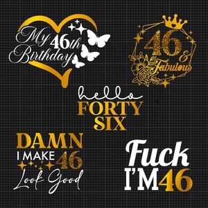 46th Birthday Svg 46th Birthday Png Happy Birthday Svg Cake Topper Svg ...