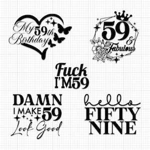 59th Birthday Svg 59th Birthday Png Happy Birthday Svg Cake Topper Svg ...