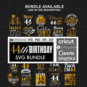 44th Birthday Svg 44th Birthday Png Happy Birthday Svg Cake Topper Svg ...