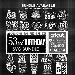 53rd Birthday Svg 53rd Birthday Png Happy Birthday Svg Cake Topper Svg ...