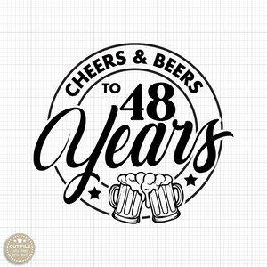 48th Birthday Svg 48th Birthday Png Happy Birthday Svg Cake Topper Svg ...