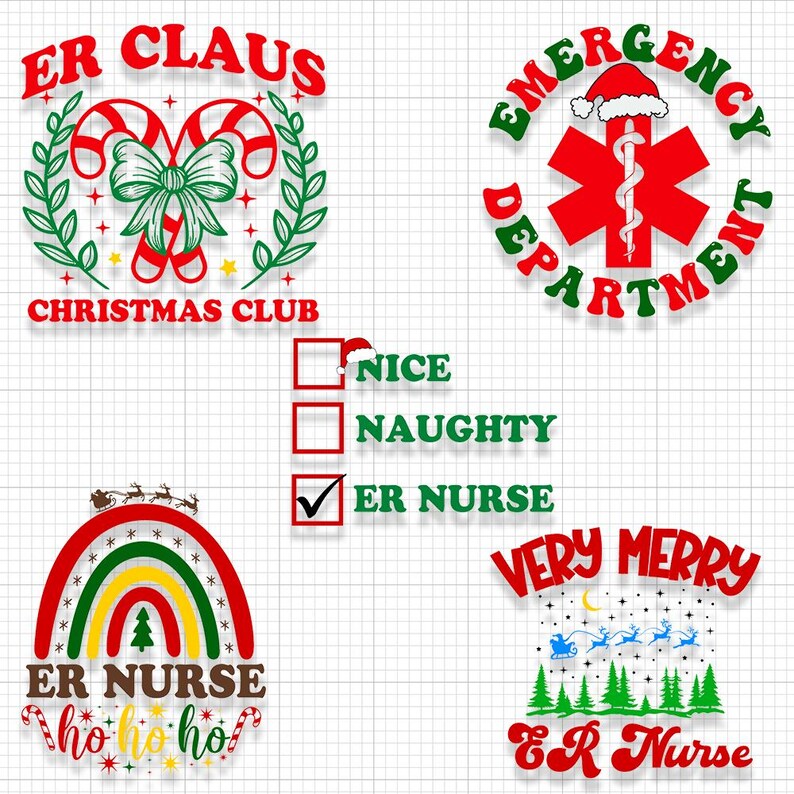 ER Nurse Christmas Svg for Merry Christmas Svg Emergency Nurse Svg for ...