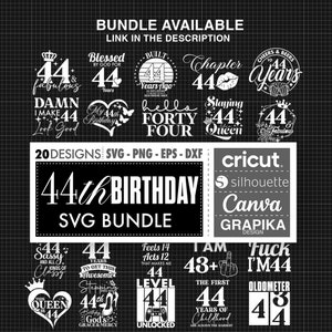 44th Birthday Svg 44th Birthday Png Happy Birthday Svg Cake Topper Svg ...