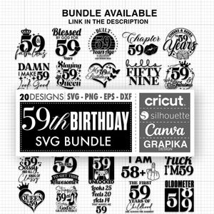 59th Birthday Svg 59th Birthday Png Happy Birthday Svg Cake Topper Svg ...