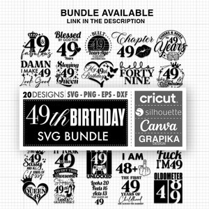 49th Birthday Svg 49th Birthday Png Happy Birthday Svg Cake Topper Svg ...