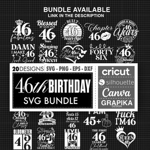 46th Birthday Svg 46th Birthday Png Happy Birthday Svg Cake Topper Svg ...
