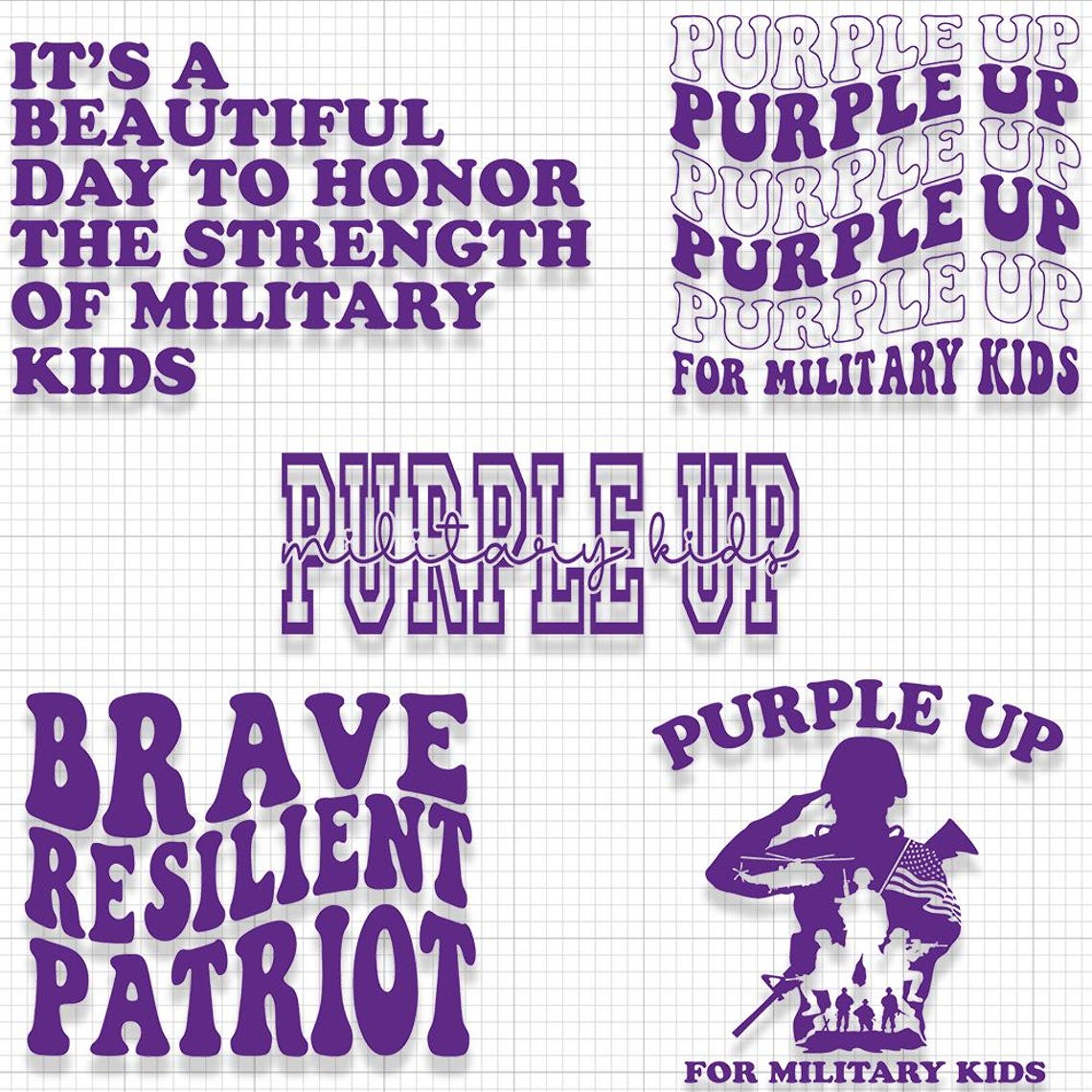 Purple up Day for Military Child Png Military Kids Svg for Military ...