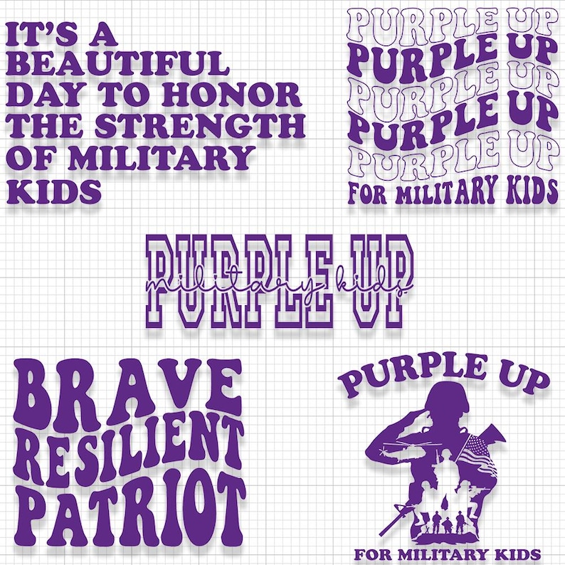 Purple up Day for Military Child Png Military Kids Svg for Military ...
