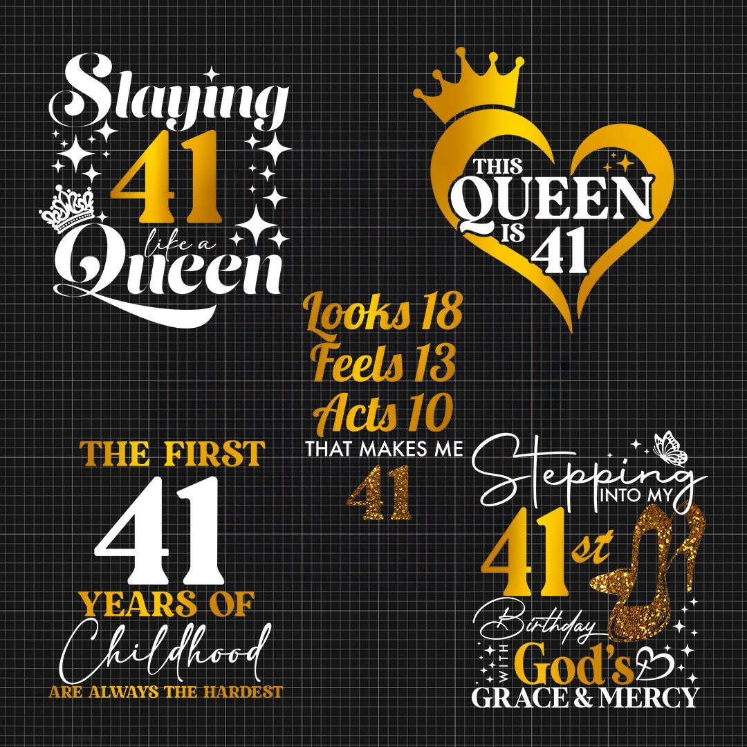 41st Birthday Svg 41st Birthday Png Happy Birthday Svg Cake Topper Svg ...