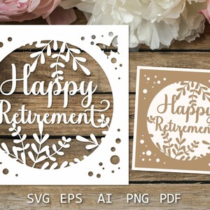 Happy Retirement Bundle, Retirement Papercut Cards Templates, Layered ...