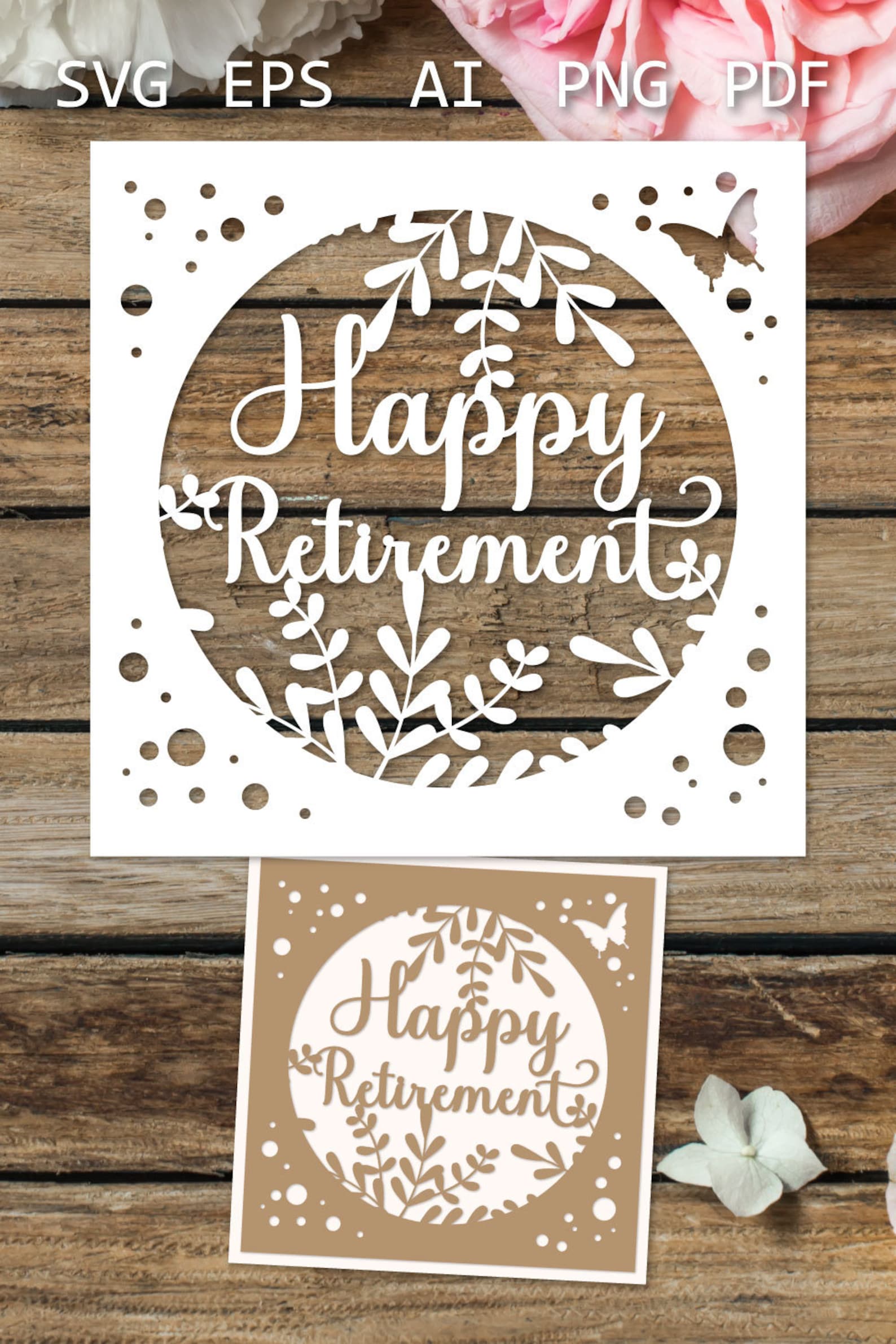 Happy Retirement Card, Paper Cutting Template Retirement SVG - Etsy UK