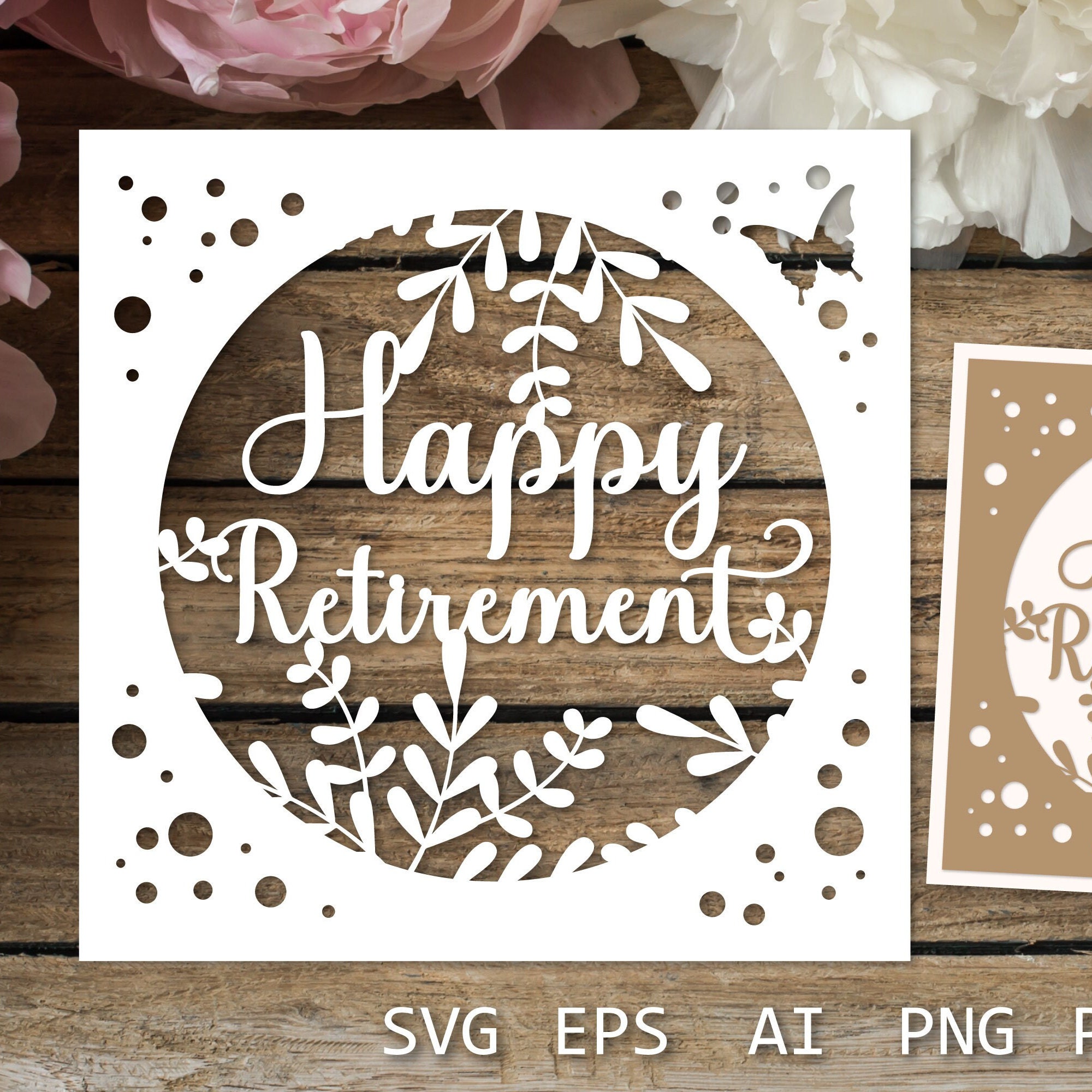 Happy Retirement Card, Paper Cutting Template Retirement SVG - Etsy UK