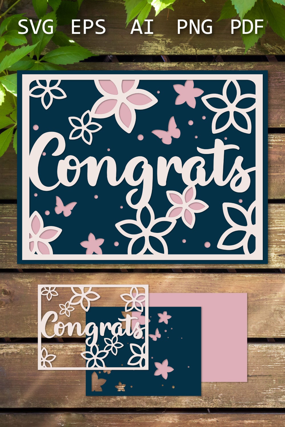 Congrats Layered Papercut SVG, Congratulations Card 3D, Paper Cut ...