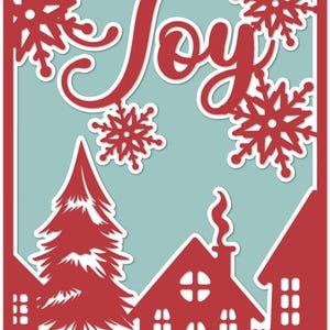 JOY Card Christmas Layered Paper Cutting Card SVG, Joy 3D, Paper Cut ...