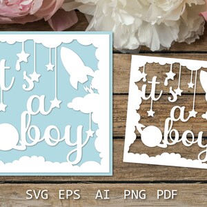 Baby Bundle of Paper Cut Cards, Newborn Baby Girl or Boy, Shadow Box 3D ...