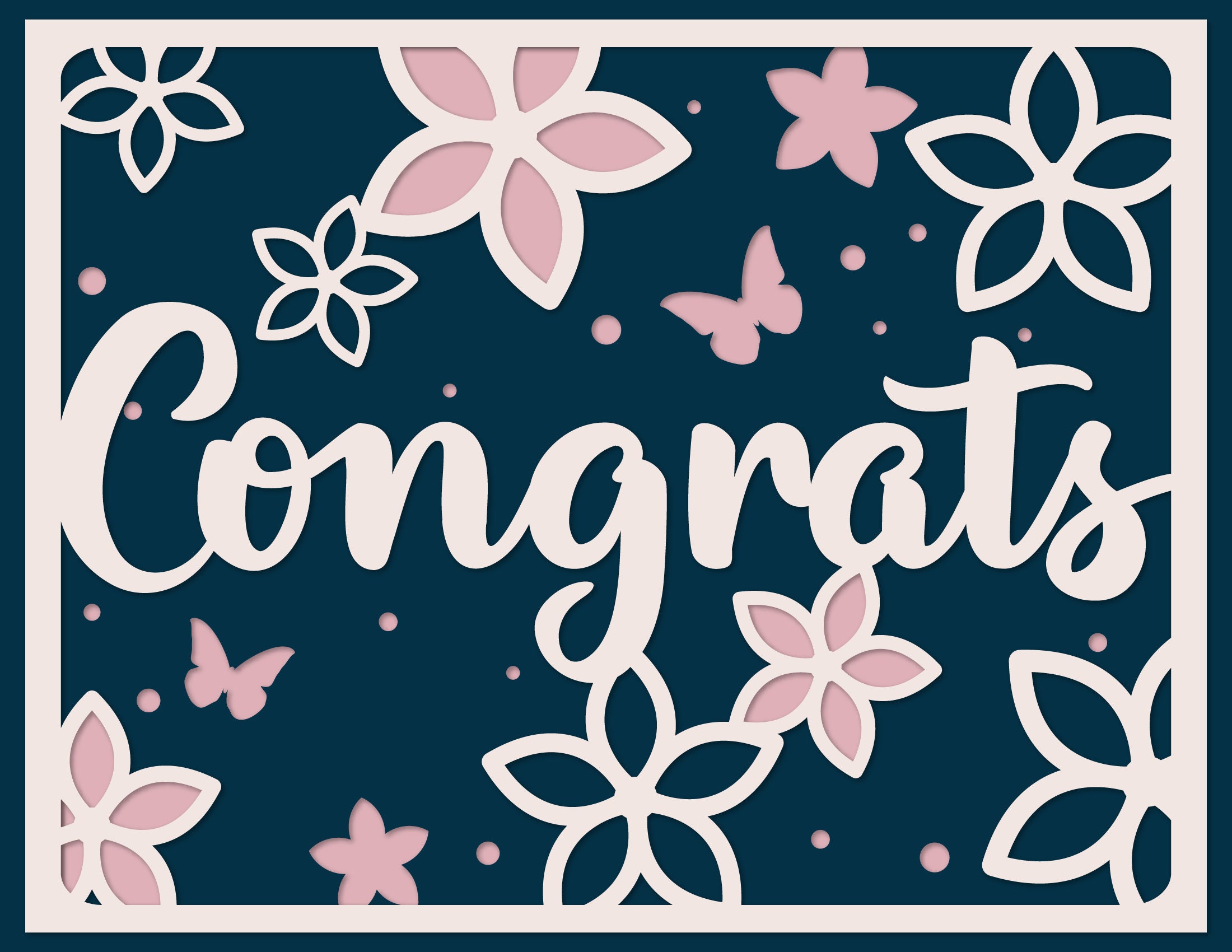 Congrats Layered Papercut SVG, Congratulations Card 3D, Paper Cut ...