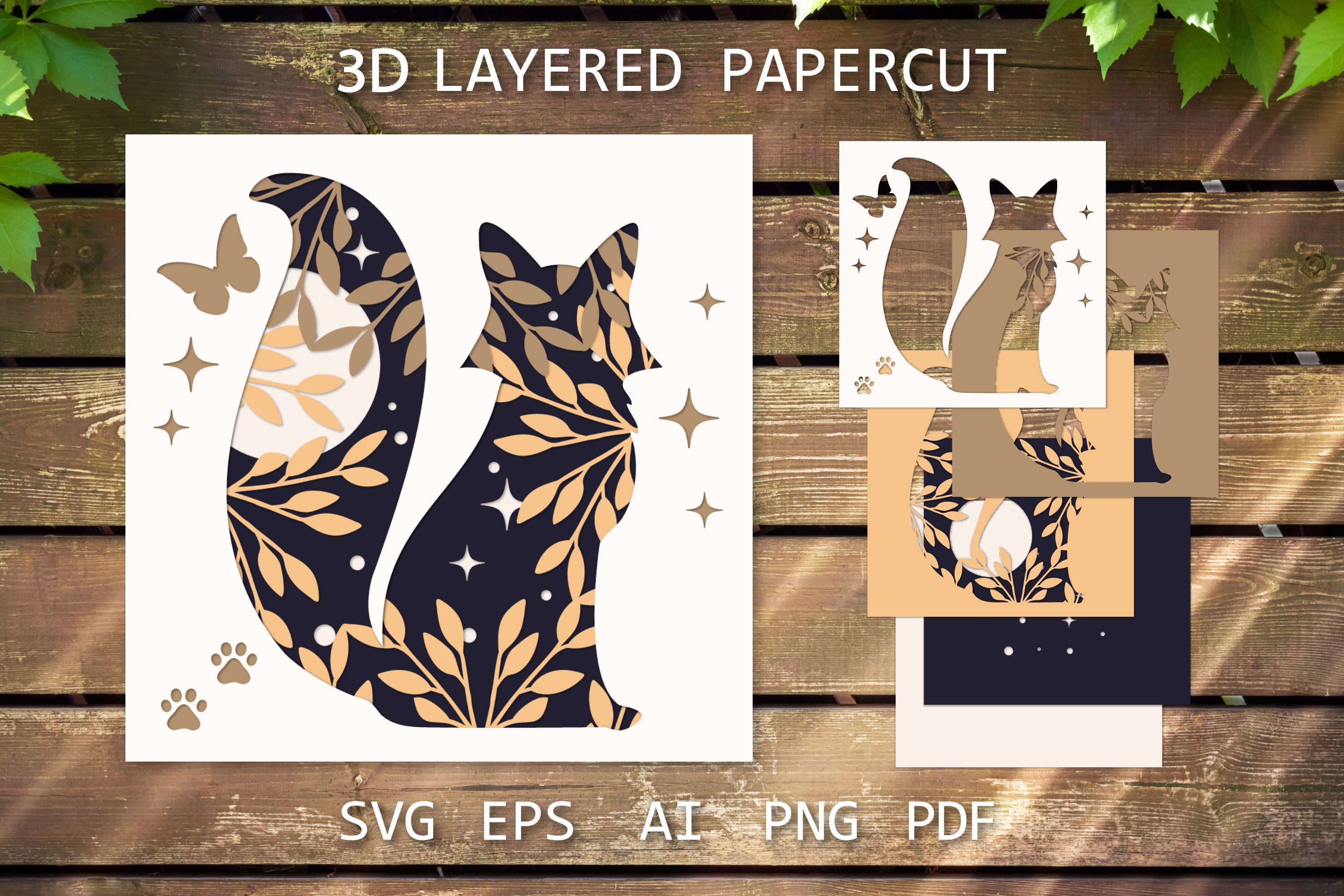 Layered Paper Cut Bundle, SVG 3D Cards, Shadow Box, Animals - Etsy