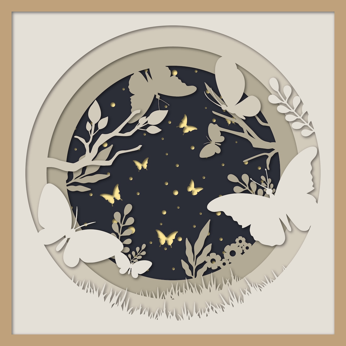 Layered Papercut 3D Butterfly SVG, Paper Cutting Shadow Box ...