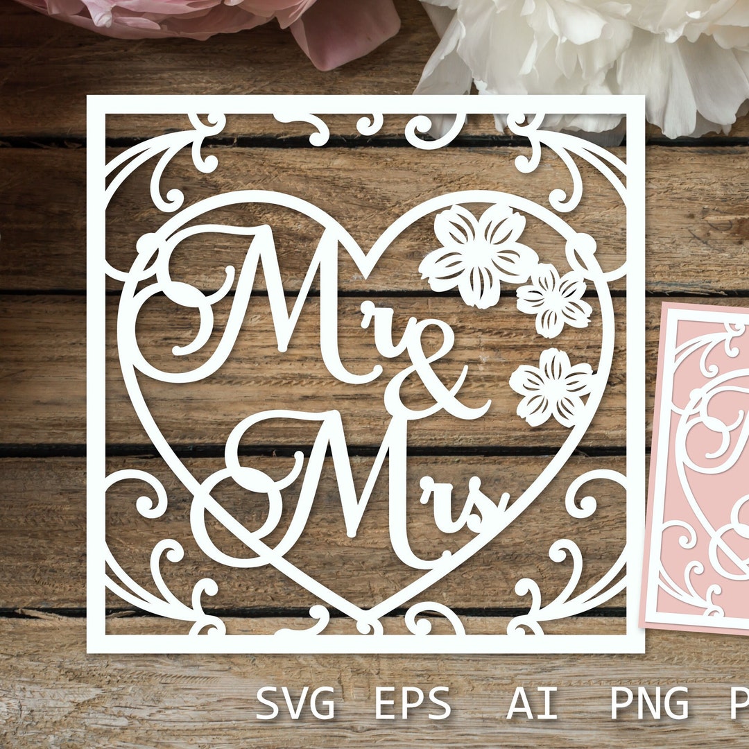 Mr & Mrs Wedding Card, Congratulations Wedding Card SVG - Etsy