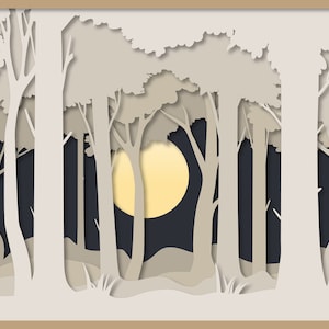 Layered Papercut, Paper Cut 3D Forest Shadow Box SVG, Layered Templates ...