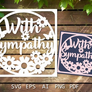 Sympathy Card Bundle SVG | 3D Papercut Condolence Card Set | DIY ...