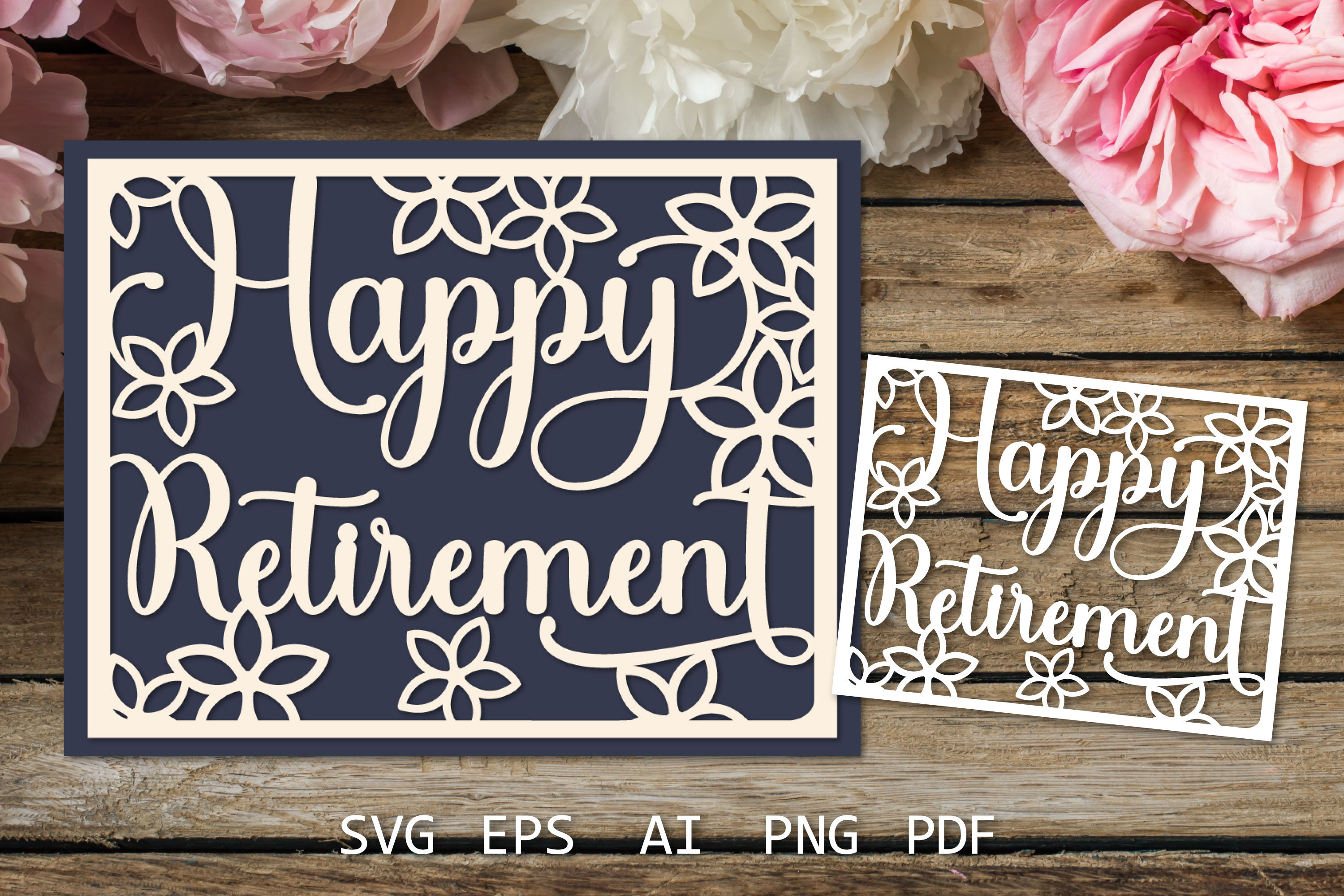 Happy Retirement Card, Paper Cutting Template Retirement SVG ...