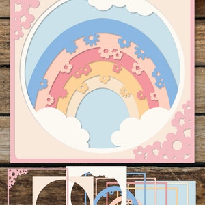 Layered Paper Cut Rainbow, 3D Rainbow With Stars Paper Craft - Etsy