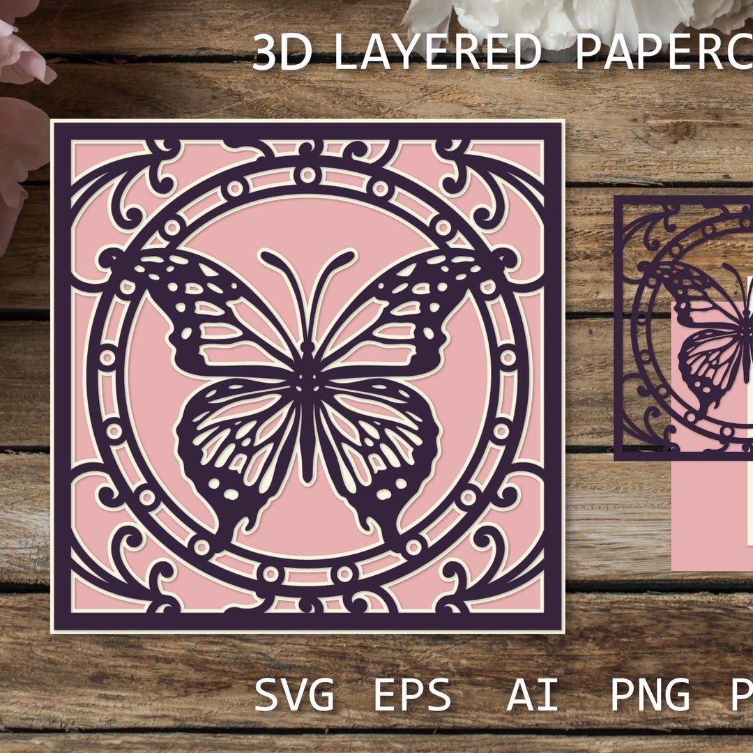 3D Butterfly SVG | Layered Papercut Design | Cricut & Silhouette Cut ...