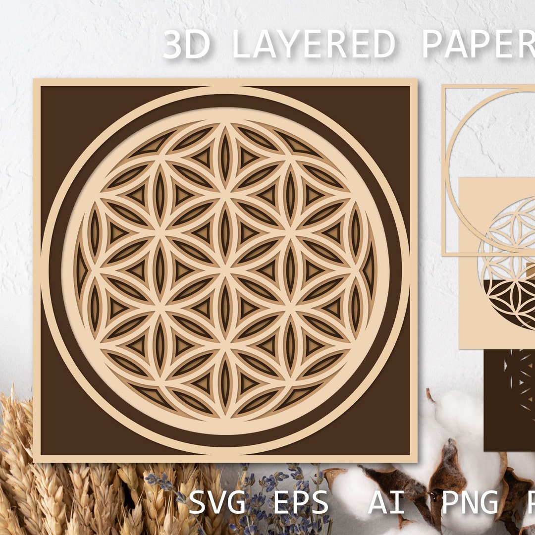 Layered Papercut Flower of Life 3D, Sacred Geometry Mandala - Etsy