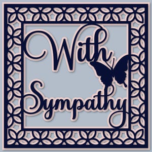 With Sympathy Card SVG | Floral Condolence Card Cut File | Sympathy ...