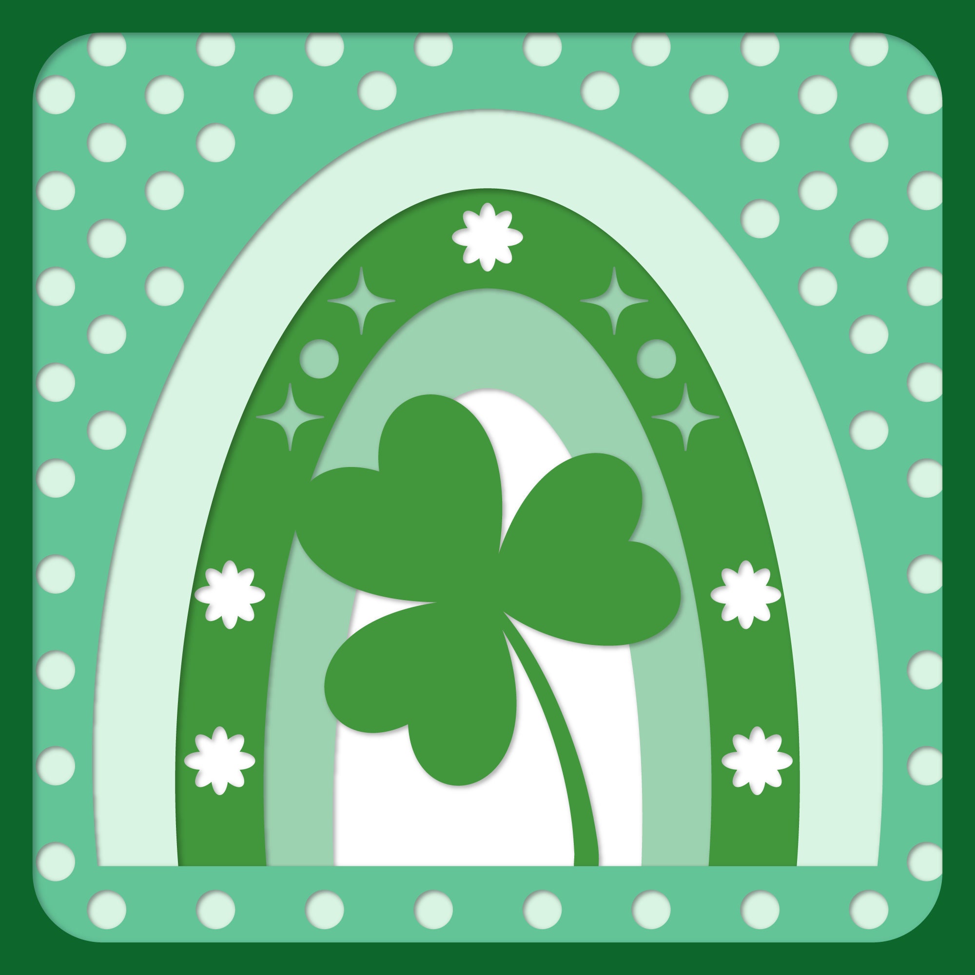 Layered Papercut Shamrock, St. Patrick's Day 3D Clover SVG, Shadow Box ...