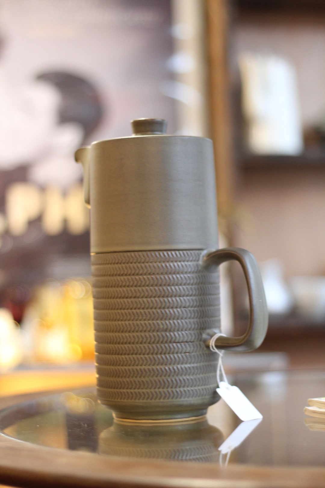 Vintage '60s Denby Olive Green Coffee Pot Chevron Range Designed by ...