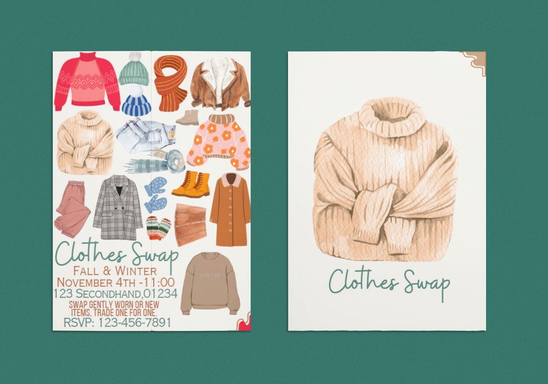 Canva Customizable Clothes Swap Invite - Etsy