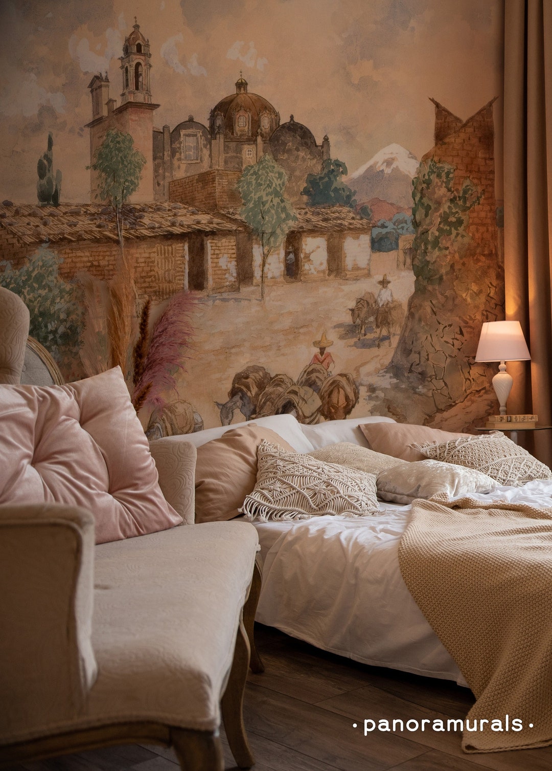 Retro Rural Life Premium Wallpaper, Countryside Scene Mural, Decorative ...