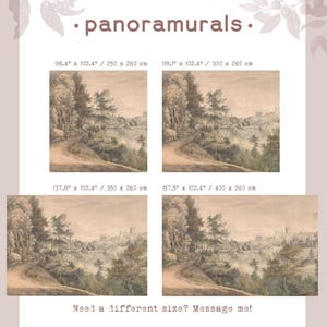 Vintage Rustic Traditional Wallpaper Prints, Landscape Muted Colors ...