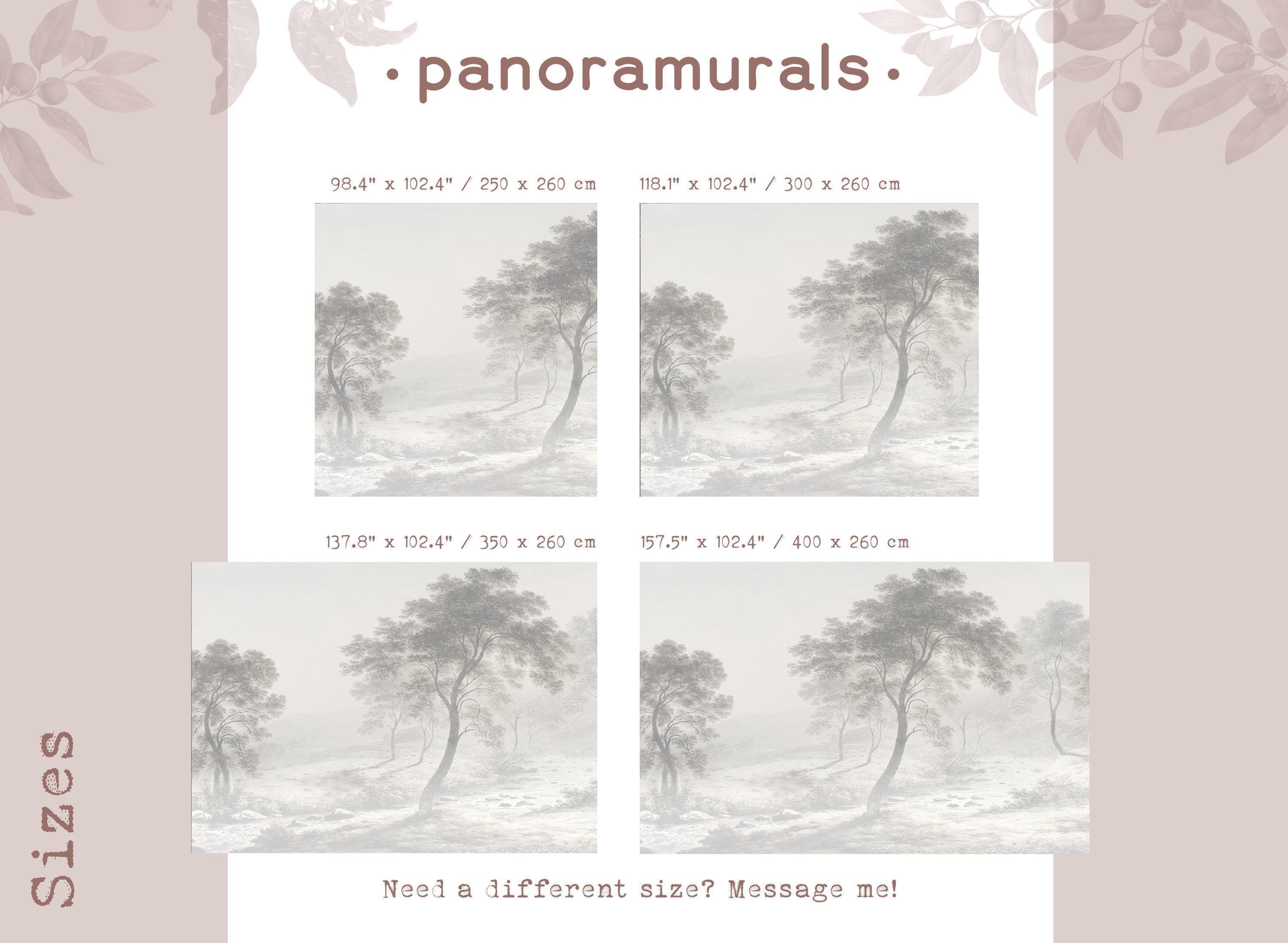 Gray Glamour Forest Wallpaper, Subtle Panoramic Wall Decoration ...