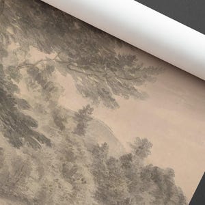 Vintage Rustic Traditional Wallpaper Prints, Landscape Muted Colors ...