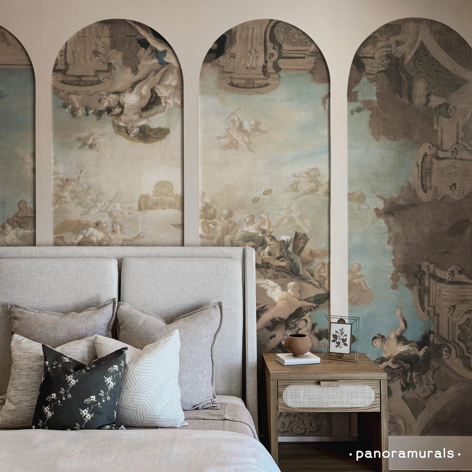 Renaissance Fresco Wallpaper, Cloud Sky Ceiling Mural, Angel Cherub Art ...
