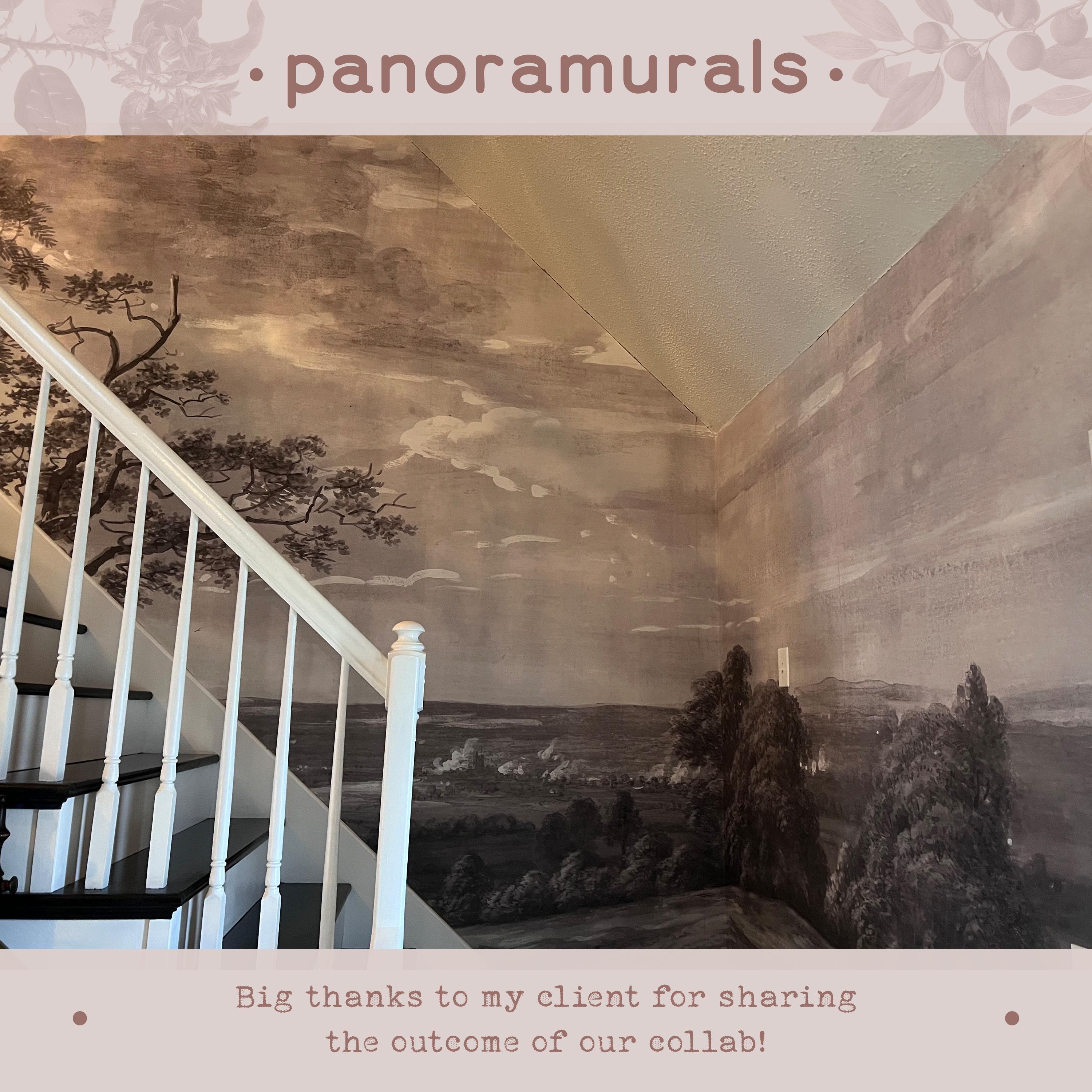 Vintage Rustic Traditional Wallpaper Prints, Landscape Muted Colors ...