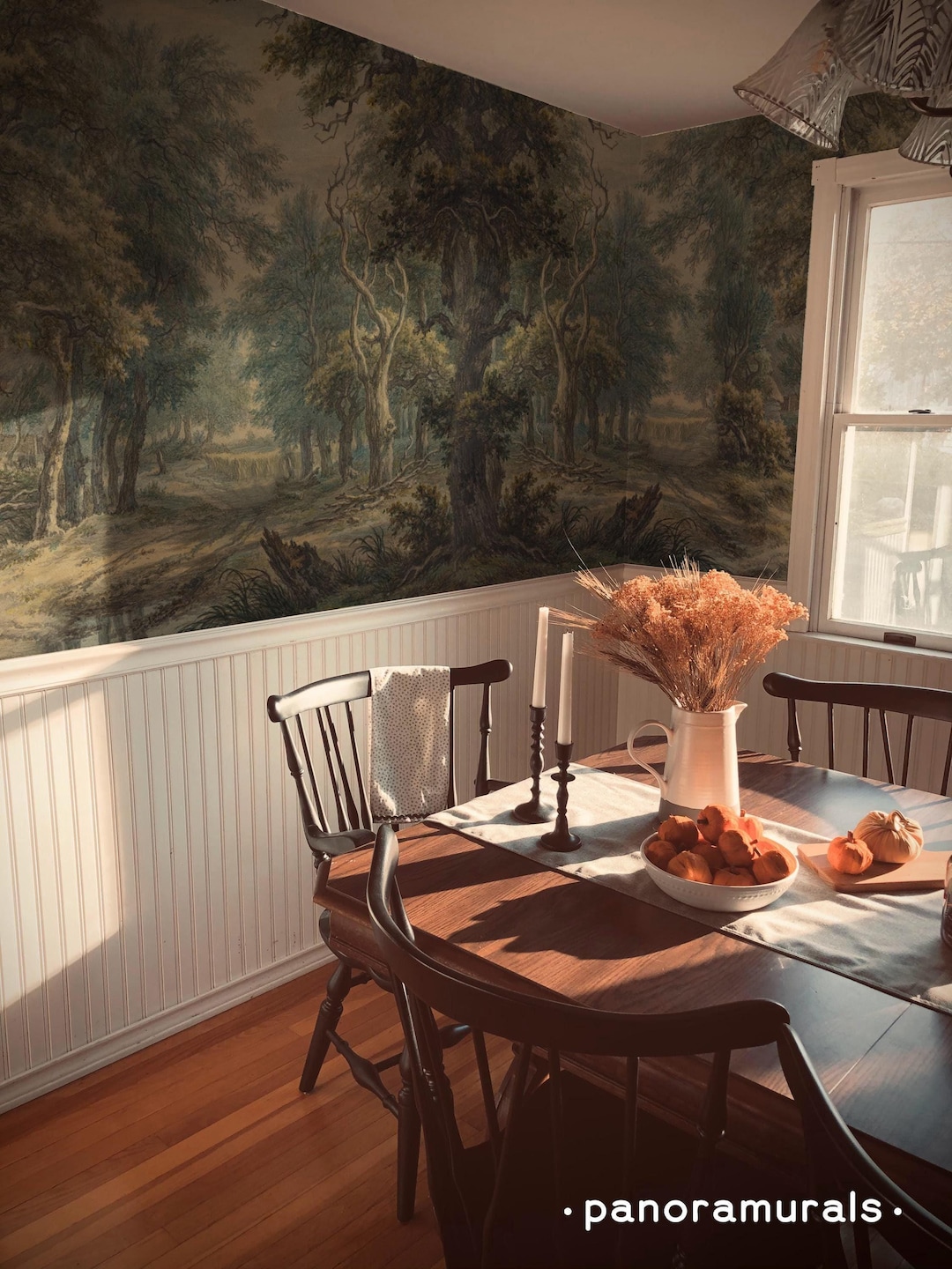 Woodland Wall Art, Enchanted Forest Mural, Classic Forest Decor, Nature ...