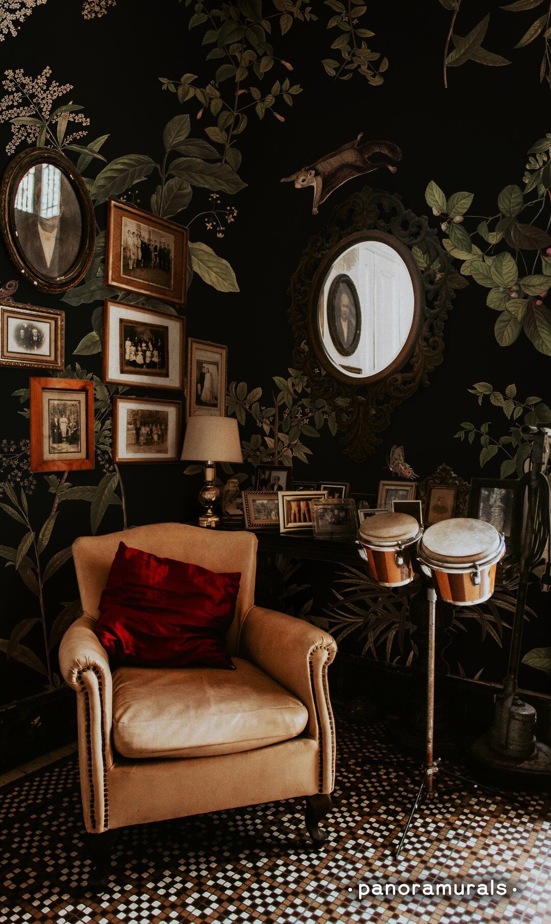 Botanical Gothic-inspired Wallpaper for Moody Interiors, Dark Removable ...