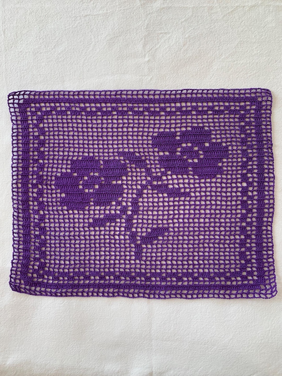 Flower Filet Crochet Doily Pattern (PDF) - Etsy